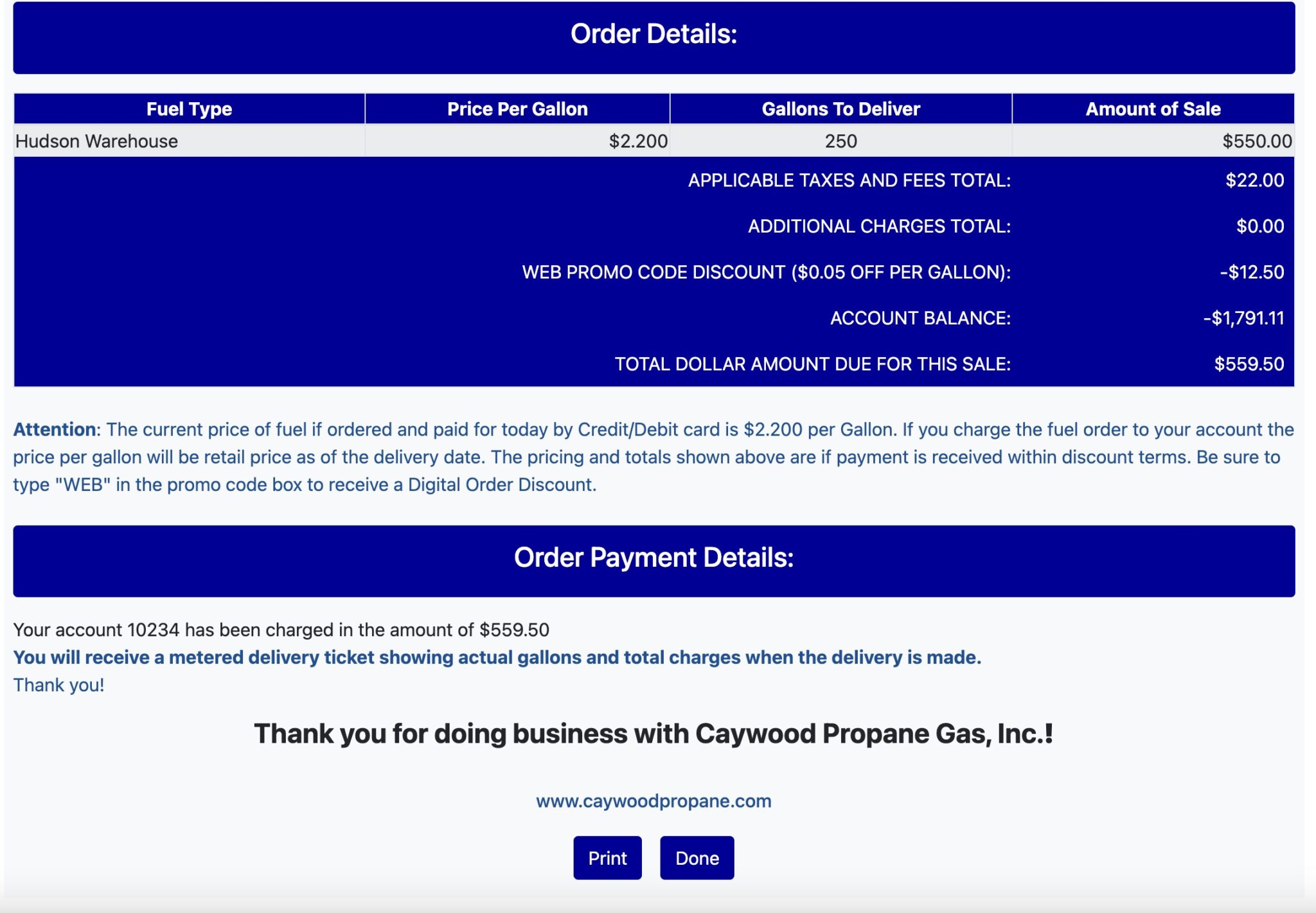 How to Order Propane on Our Website - Caywood Propane Gas, Inc.